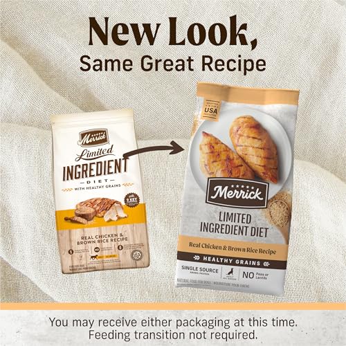 Merrick Limited Ingredient Diet Premium And Natural Kibble With Healthy Grains Chicken And Brown Rice Dog Food - 4.0 lb. Bag
