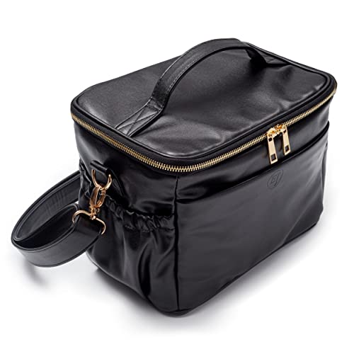 Ella James Insulated Faux Leather Lunch Bag Women Stylish Vegan Lunch Tote, Soft Cooler Bag, Cute Adult Lunchbox for Women, Elegant Fashionable Designer Lunch Bags for Women for Work