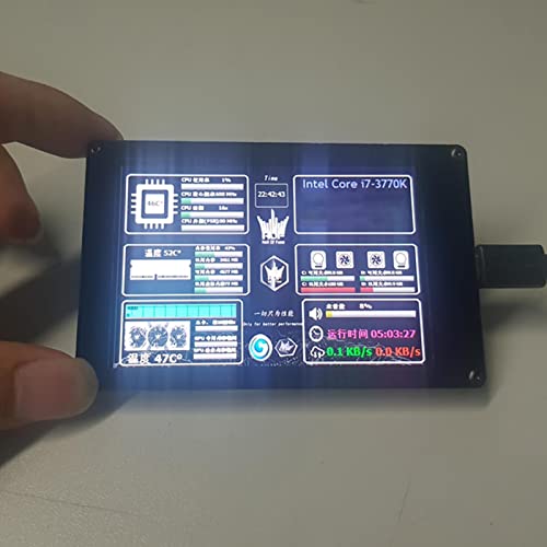 Caneem Computer Temp Monitor | 3.5-inch Small Secondary Display for Computers,Secondary Monitoring Screen Supports USB Cable Monitoring Hardware