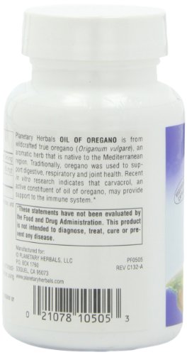 Planetary Herbals Oil of Oregano, May Provide Support To The Immune System,60 Vegetarian Capsules