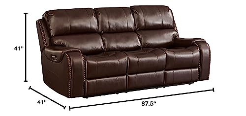 Signature Design by Ashley Latimer Power Reclining Sofa with Adjustable Headrest, Brown