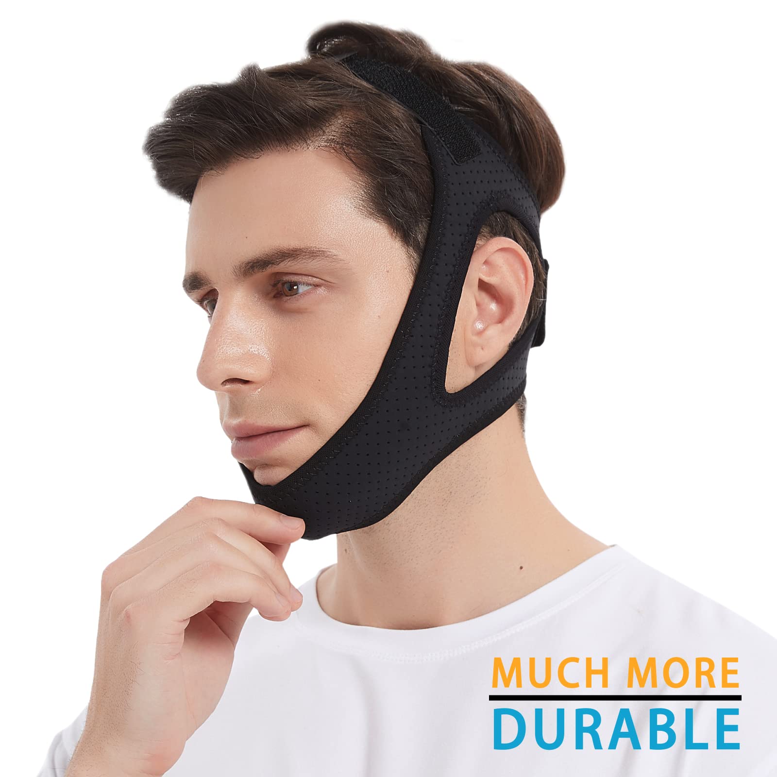 Chin Strap for Cpap Users, Anti Snoring Sleep Aid Solution for Men and Women, Adjustable Effectively Reduce Snoring, Stop Snore Device for Better Sleep (Pink White)