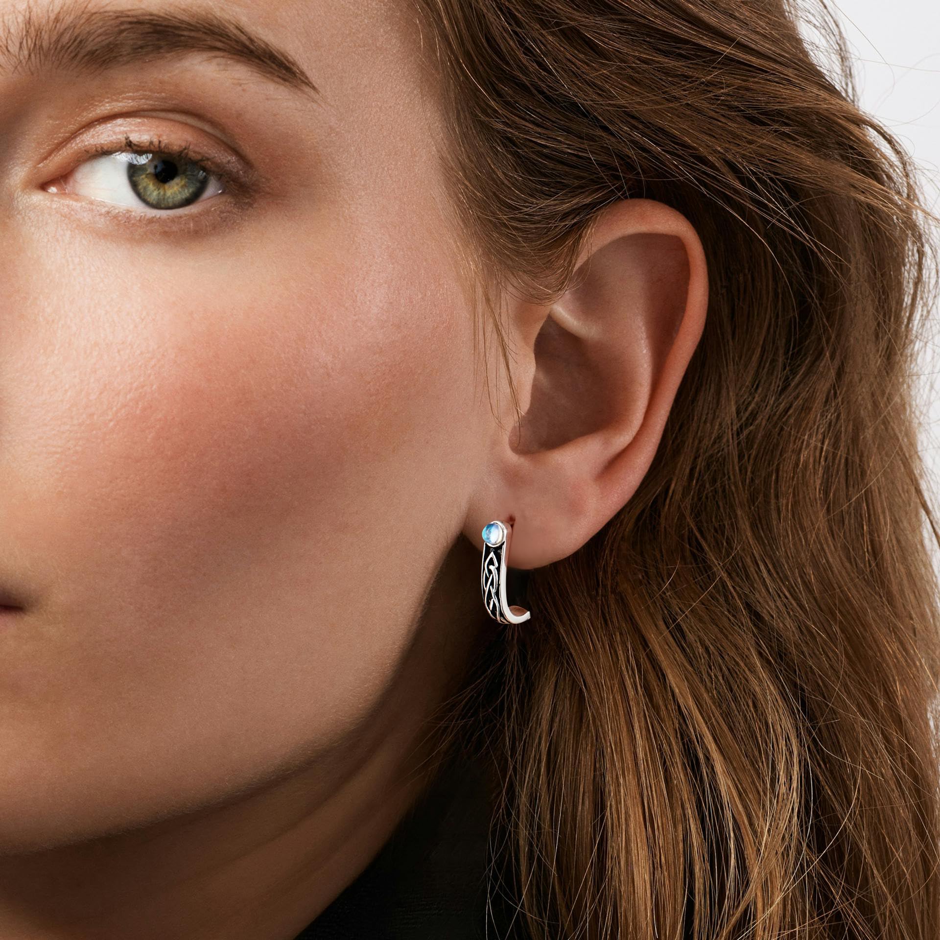 Chain Stud Earrings 925 Sterling Silver Tiny Ball Pierced Chain Earrings for Women CZ Chain Earrings