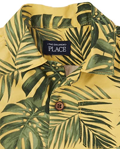 The Children's Place Baby Boys Sleeve Button Down and Shorts 2-Piece Set 2-Pack, Tropical Green, 0-3 Months