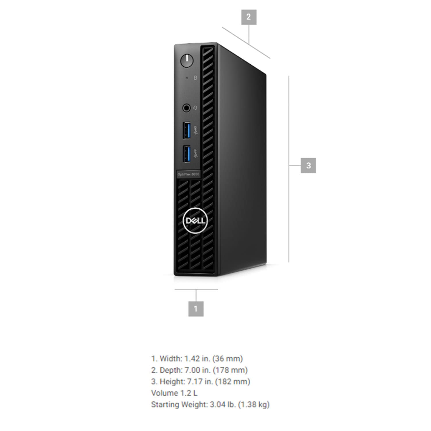 Dell Optiplex 3000 MFF Business Desktop, Intel i5-12500T Processor, 32GB RAM, 1TB PCIe SSD, HDMI, DisplayPort, RJ45, Wi-Fi 6, Wired Keyboard & Mouse, Windows 11 Pro