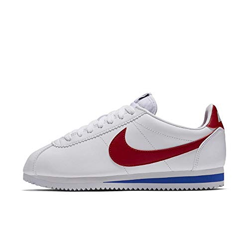 Nike Womens WMNS Classic Cortez Leather 807471 103 - Size 5W White/Varsity Red