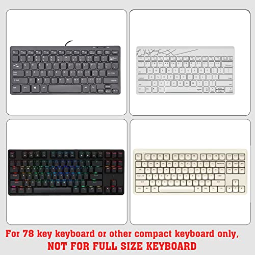 KOTEMON Mini Computer Keyboard Stand-11.8'' x 5.1''-Small Computer Keyboard Tray Acrylic Keyboard Holder for 78 Keys Universal Compact Keyboard, with Black Silicone Strip, Clear