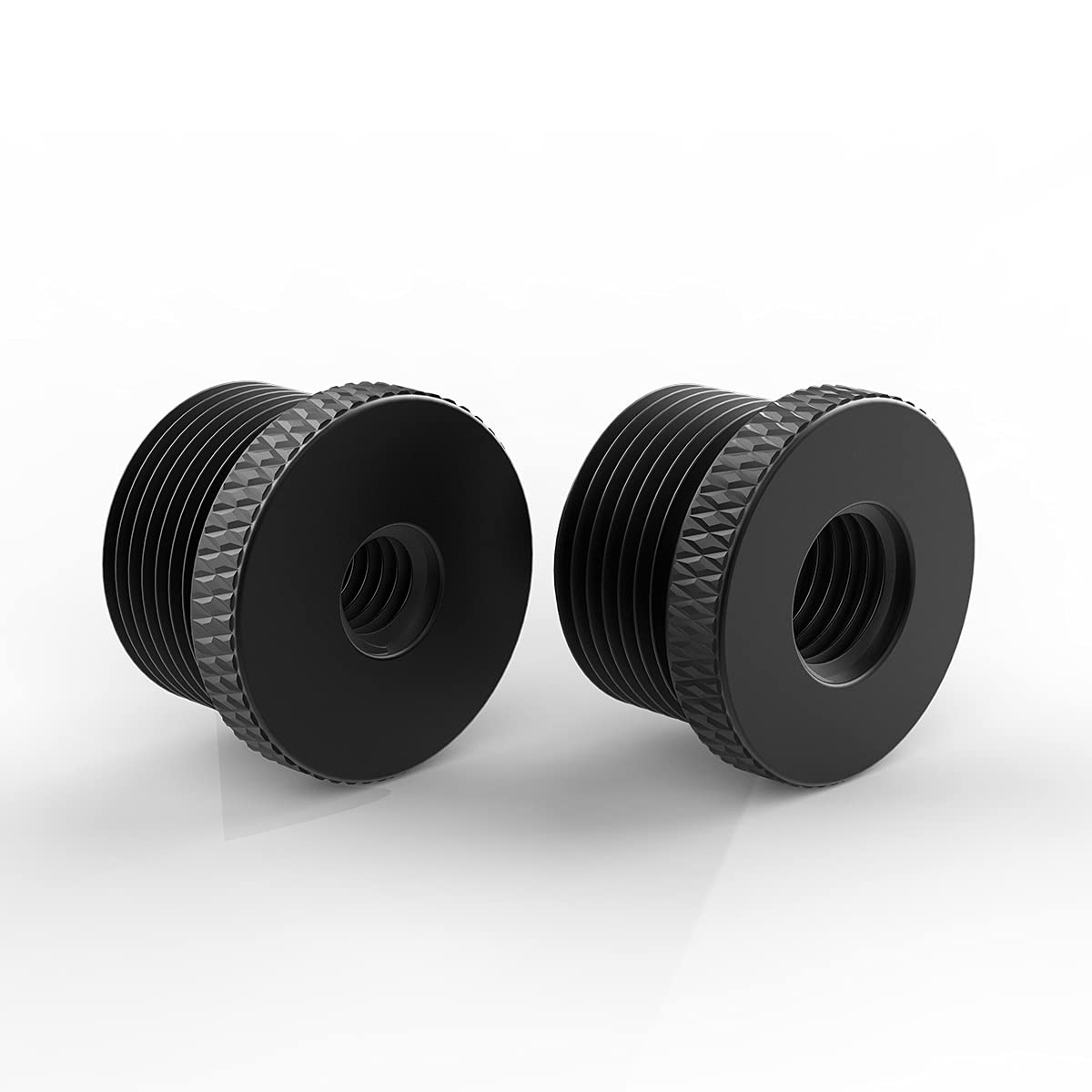 Donuts Mic Stand Adapter 5/8 to 1/4 and 5/8 to 3/8 Adapter Combo Pack Mic Thread Screw Adapter Microphone Stand Adapter to Tripod Adapter,Black