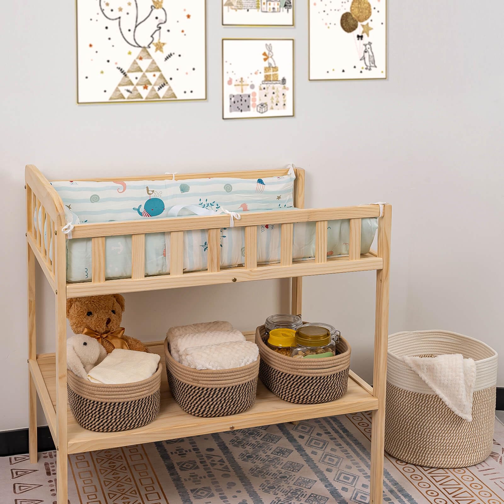 CubesLand Small Cube Shelf Closet Storage Baskets Bins Set 2,Woven Basket for Organizing/Storage, Long-lasting &Skin-friendly Storage Basket Bin,Stylish Room Decor Basket,Camel/Mixed Black Rope Basket