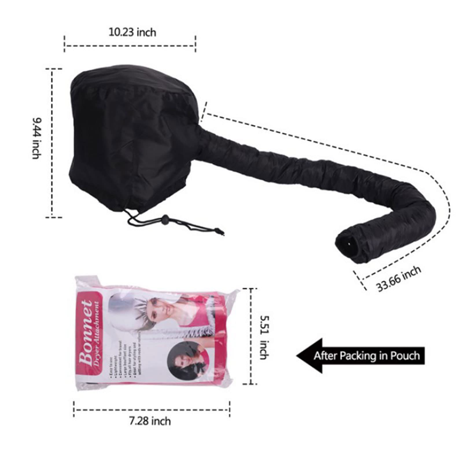 EZIIS Soulta Satin Diffuser Drying Cap,Deep Uniform Heating Cap,Used for Hair Styling, Deep Conditioning and Dryer Curly Hair,Speed Up Full Hair Drying for All Head Shapes (Black)