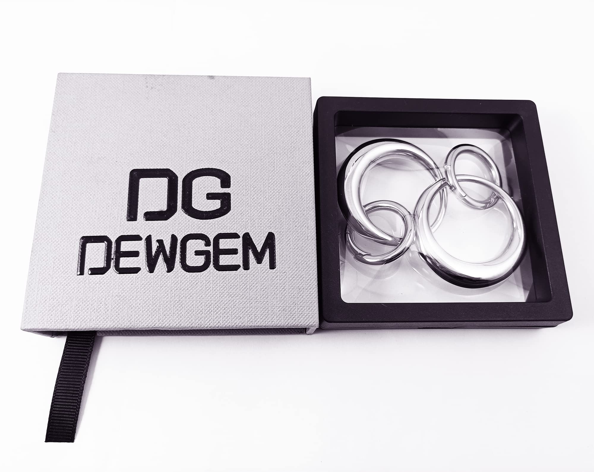 DEWGEM Dangle Gauges for Ears Large Hoops Dangle Ear Plugs Stainless Steel Weighted Ear Hangers for Tunnels Ear Weights Stretching Kits Dangle Gauges Ear Plugs for Women Size 6G(Silver)