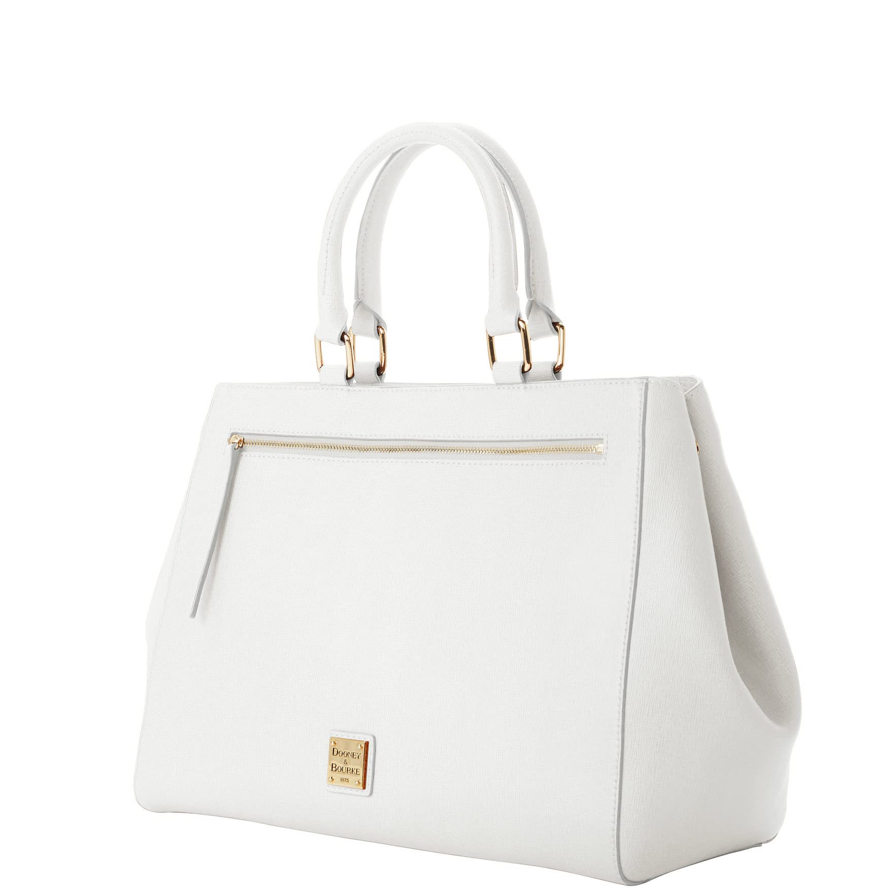 Dooney & Bourke Handbag, Saffiano Zip Satchel - Off White