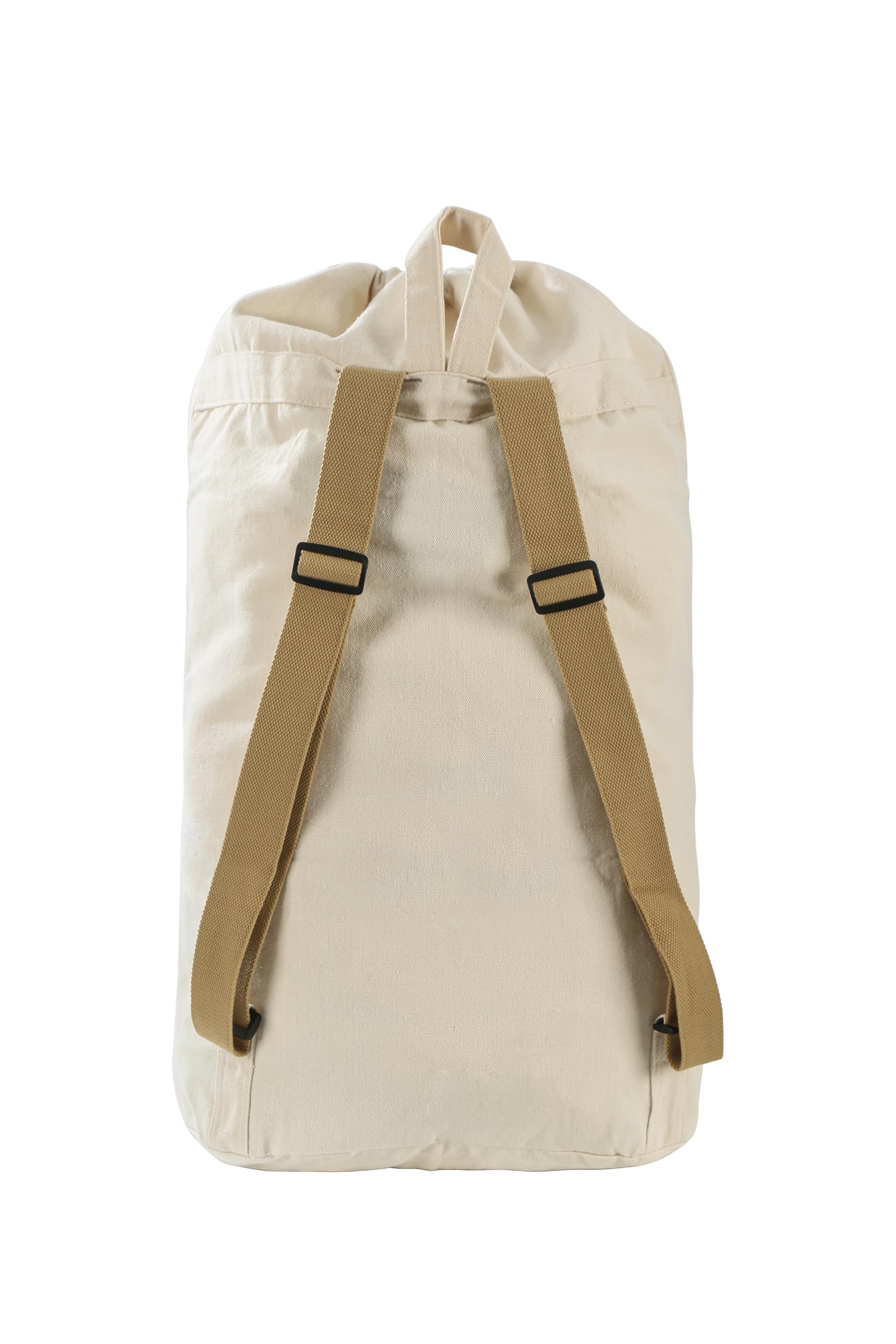 GORISEN Canvas Laundry bag, Washable Laundry backpack, Adjustable Straps, Large Front Pocket, Drawstring Closure (BEIGE, X-Large)