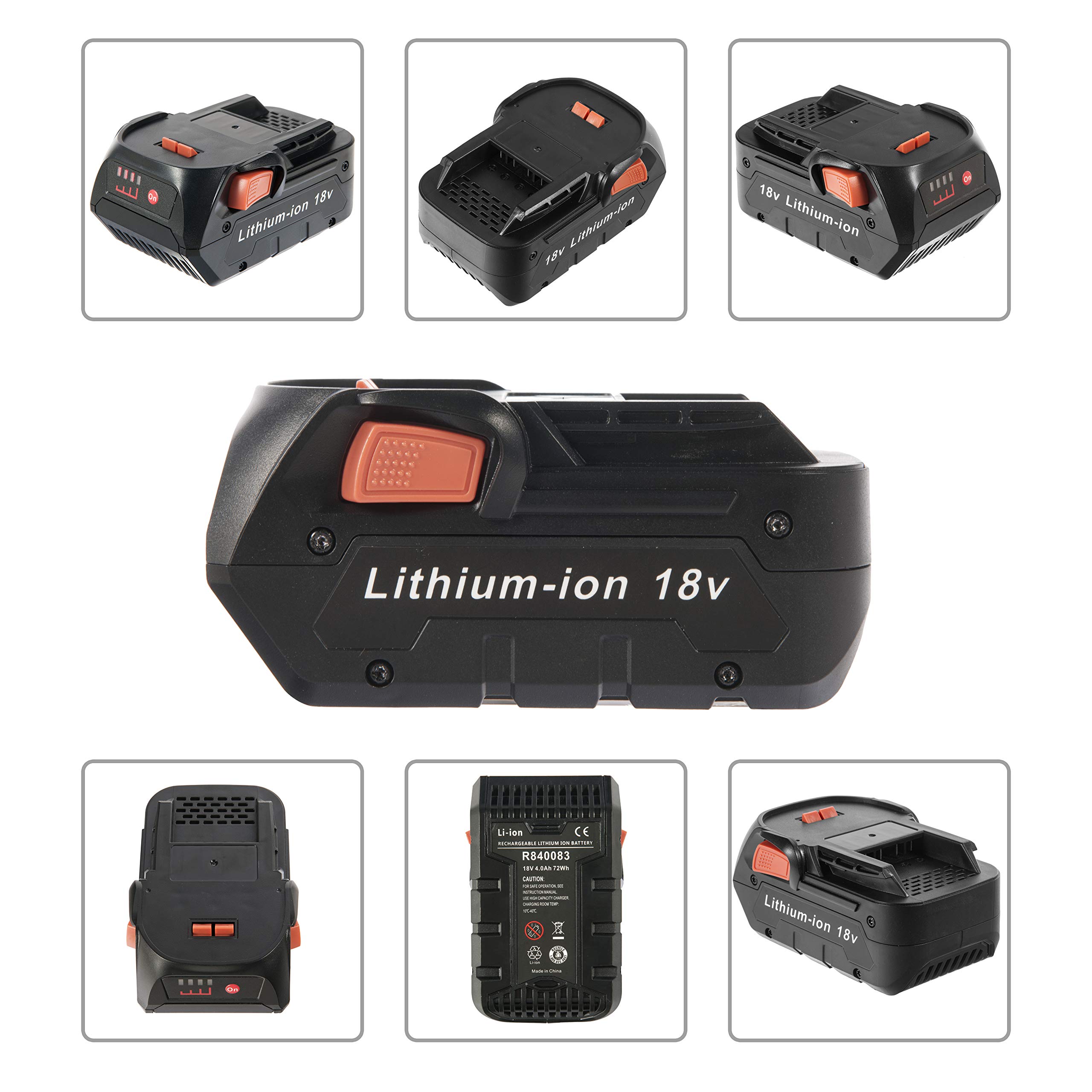 CELL9102 2Pack 18V Battery for Ridgid 18V Battery R840087 R840083 R840086 R840084 AC840085, Compative with Ridgid 18V Tools, Capacity Output 5.0Ah