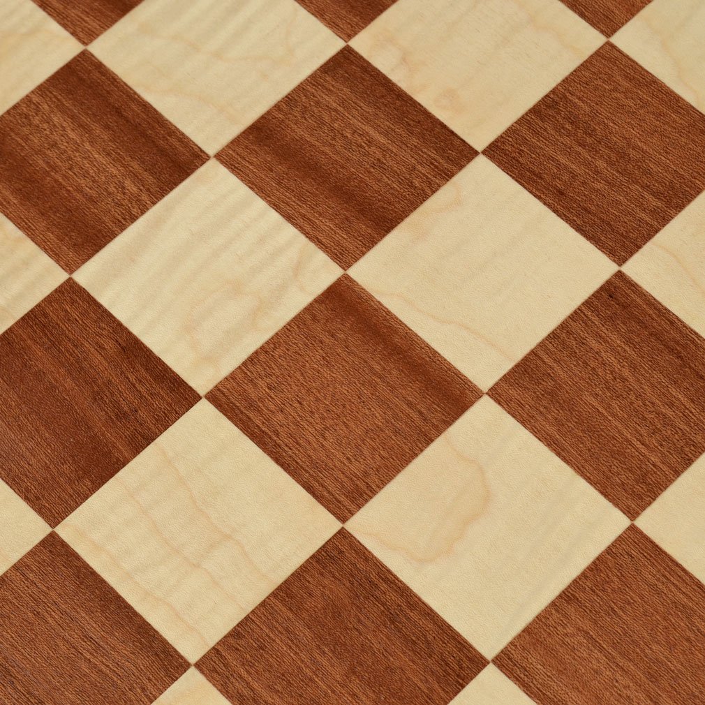Wegiel Handmade Wooden 18.9 Inch Mahogany & Sycamore European Professional Tournament Chess Board