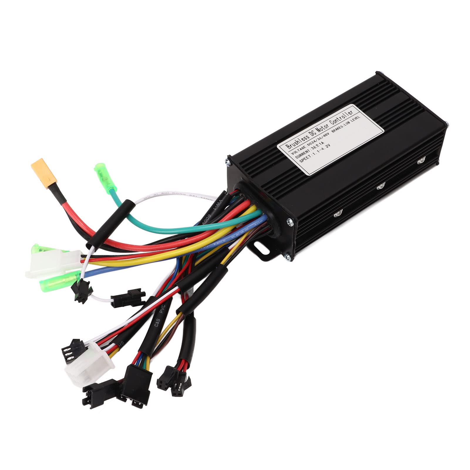 Electric Bike Motor Controller Kit, Electric Motor Controller Good Heat Dissipation LCD Meter 500W 750W 24V 36V 48V for Cyclists for DIY