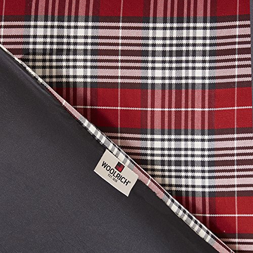 Woolrich Rustic Lodge Cabin Comforter Set- Down Alternative Warm Bedding and Matching Shams King Williamsport, Red Plaid, 4 Piece