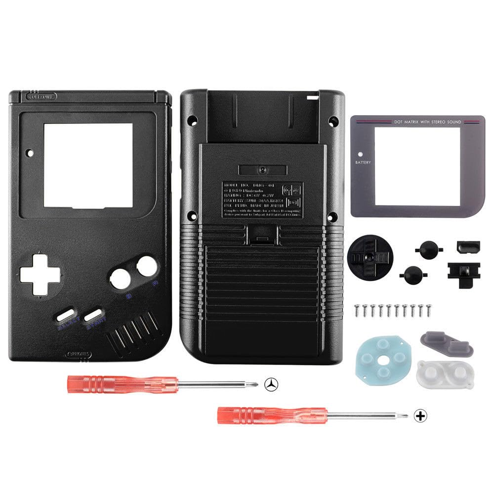 OSTENT Full Housing Shell Case Cover Replacement for Nintendo GB Game Boy Console Color Black