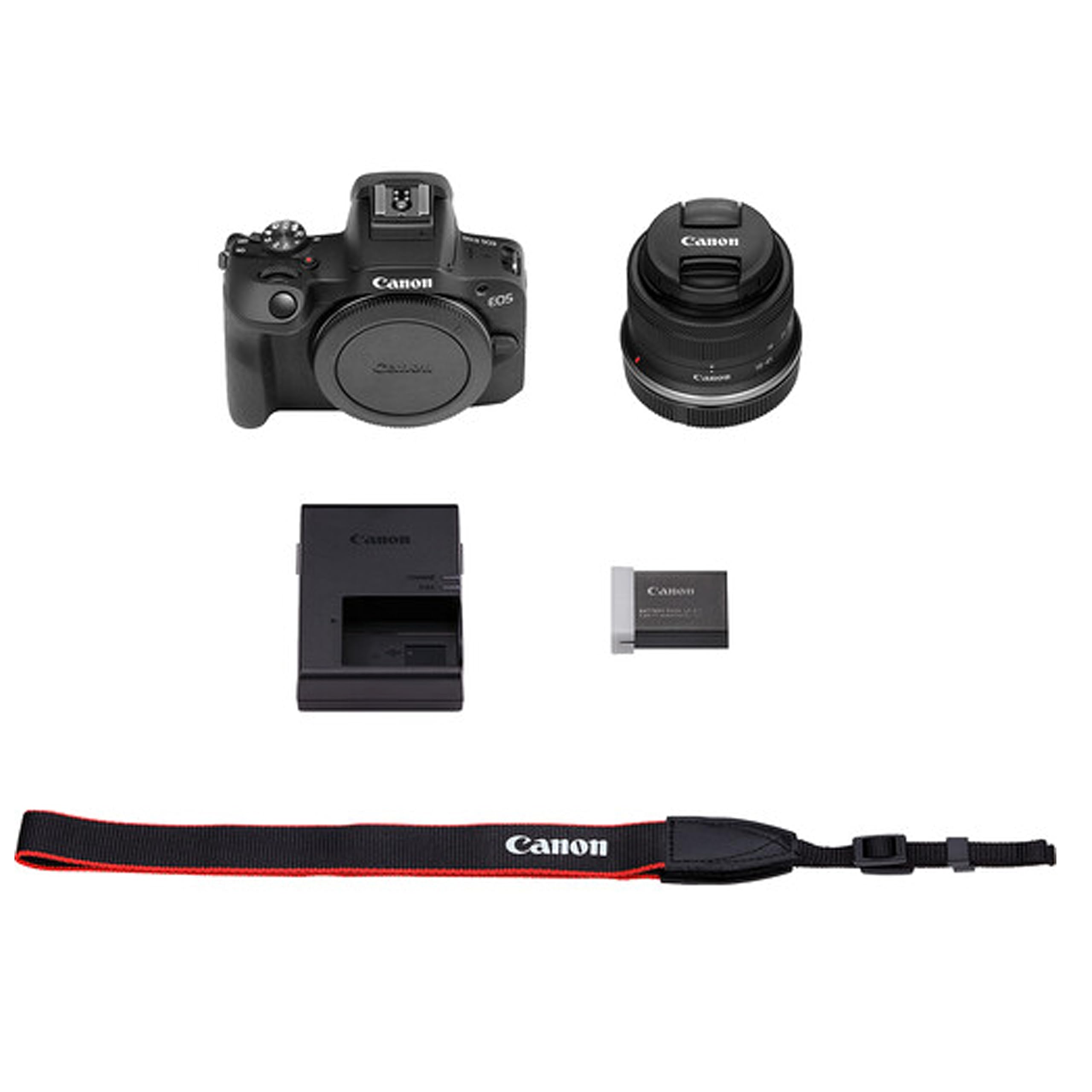 Canon EOS R100 Mirrorless Camera with 18-45mm Lens + 64GB Memory, Macro + 2X Len, Case, Gripster Tripodpod, and More (28pc Bundle) (Renewed)
