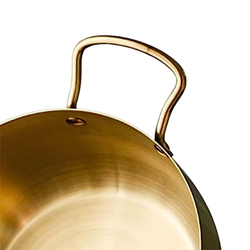 Gralara Instant Noodles Pot Korean Noodle Pot Stainless Steel Multipurpose Portable Ramen Cooking Pot Ramyun Cooker for Picnic Camping Soup Stew, 22cm