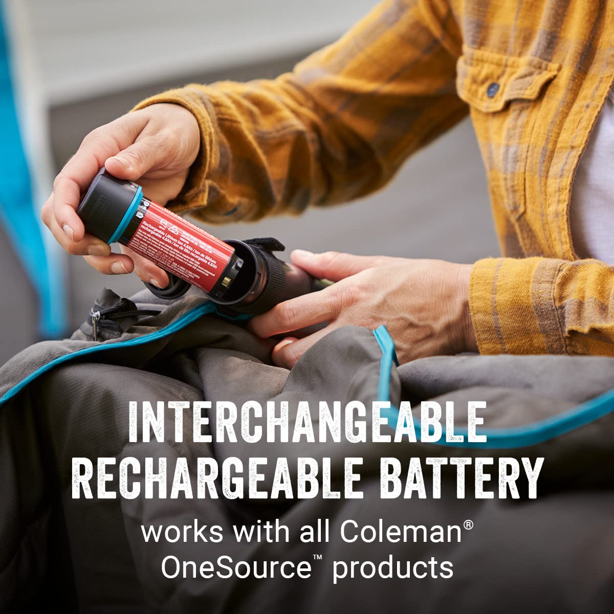 Coleman OneSource Heated Blanket with Hand Pouch and Rechargeable Battery, 4 Adjustable Heat Settings Lasts Up to 4 Hours, Water-Resistant Blanket with Dual Port Charging and Included Battery