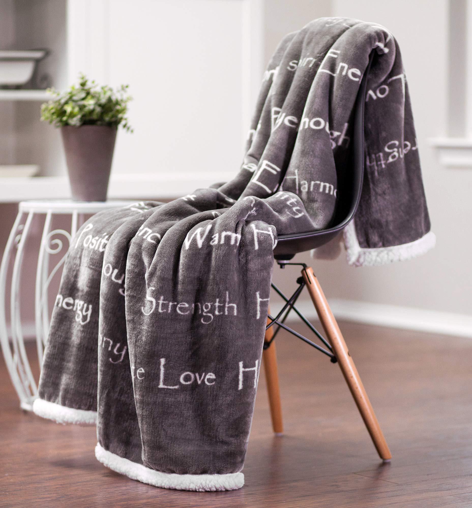 Chanasya Premium Care Gift Package - Throw Blanket, Neck Pillow, Eye Mask, Tote Bag, Socks - 50β x 65β - 5-Piece Set, Gray