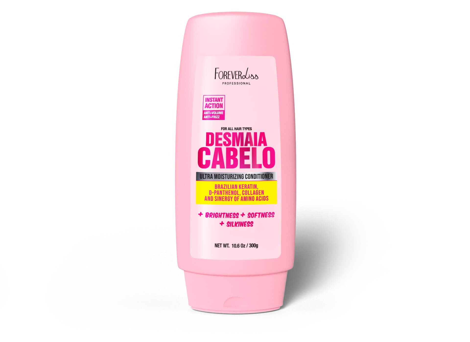 Forever Liss | Shampoo + Conditioner Desmaia Cabelo| Keratin Brasilian and D'Panthenol | deep hydration, Frizz and volume reduction | Smooth effect, Soft and Shiny Hair | All Hair Types
