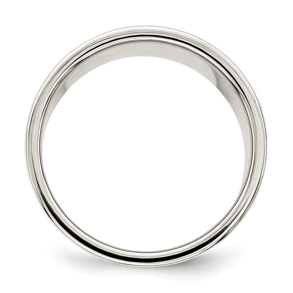 Diamond2Deal Sterling Silver 12mm Lightweight Flat Band Ring for Women Size 7.5