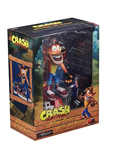 NECA Crash Bandicoot - 7” Scale Action Figure - Deluxe Crash with Jet Board