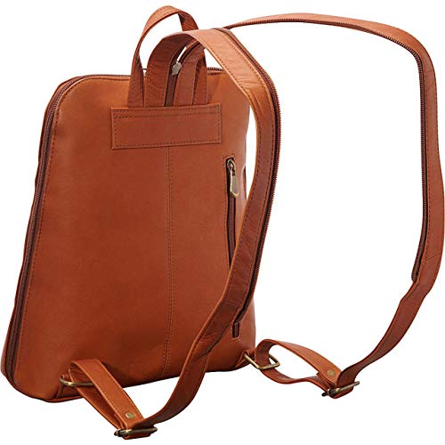 Le Donne Leather Women’s Tech-Friendly Backpack – Premium Full-Grain Colombian Vaquetta Leather Backpack, 11” x 12” x 4” (Tan)
