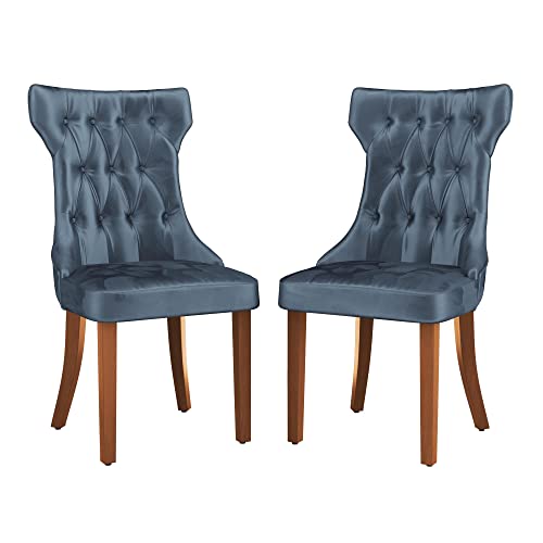 DHP Clairborne Dining Chair, Set of 2, Navy Velvet