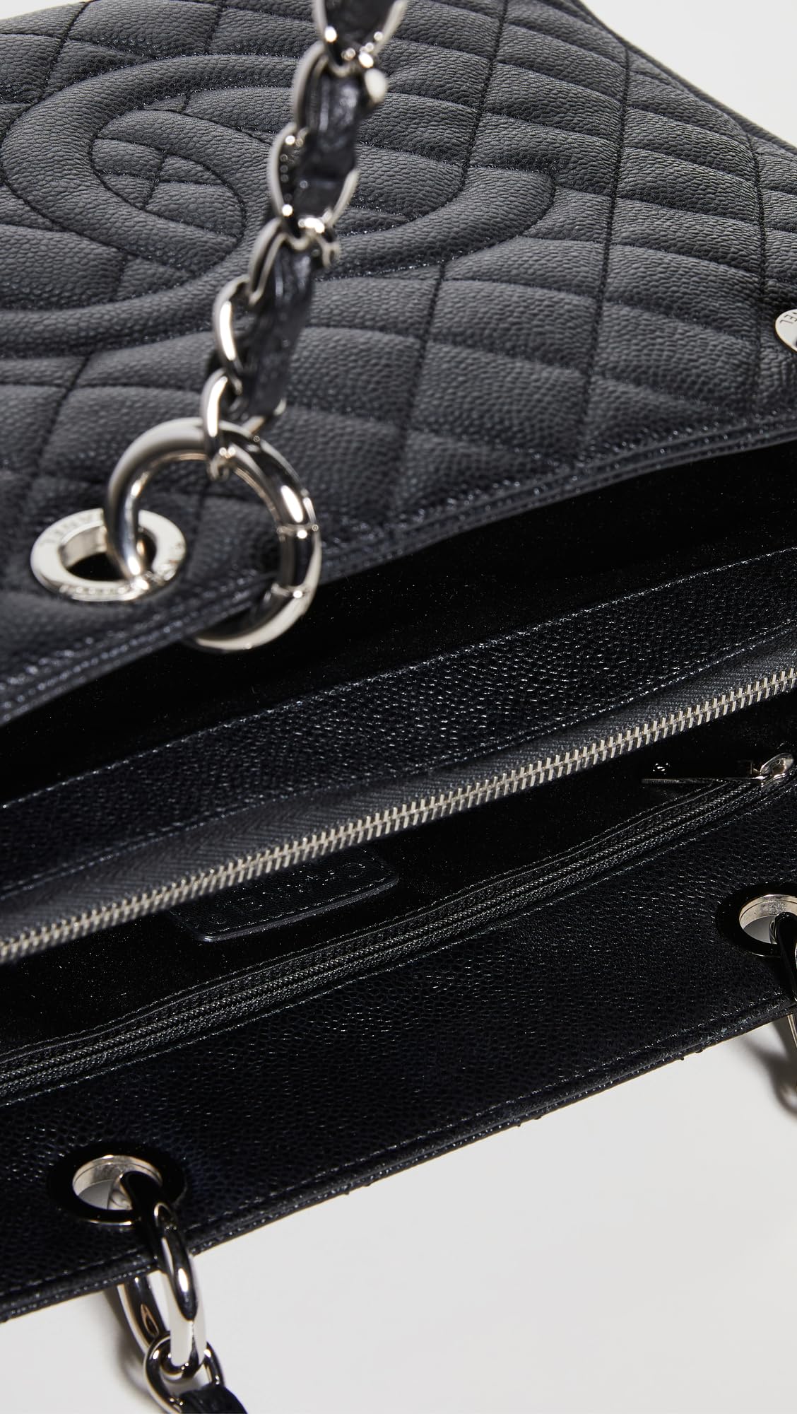CHANEL Women's Pre-Loved Grand Shopping Tote, Caviar, Black, One Size