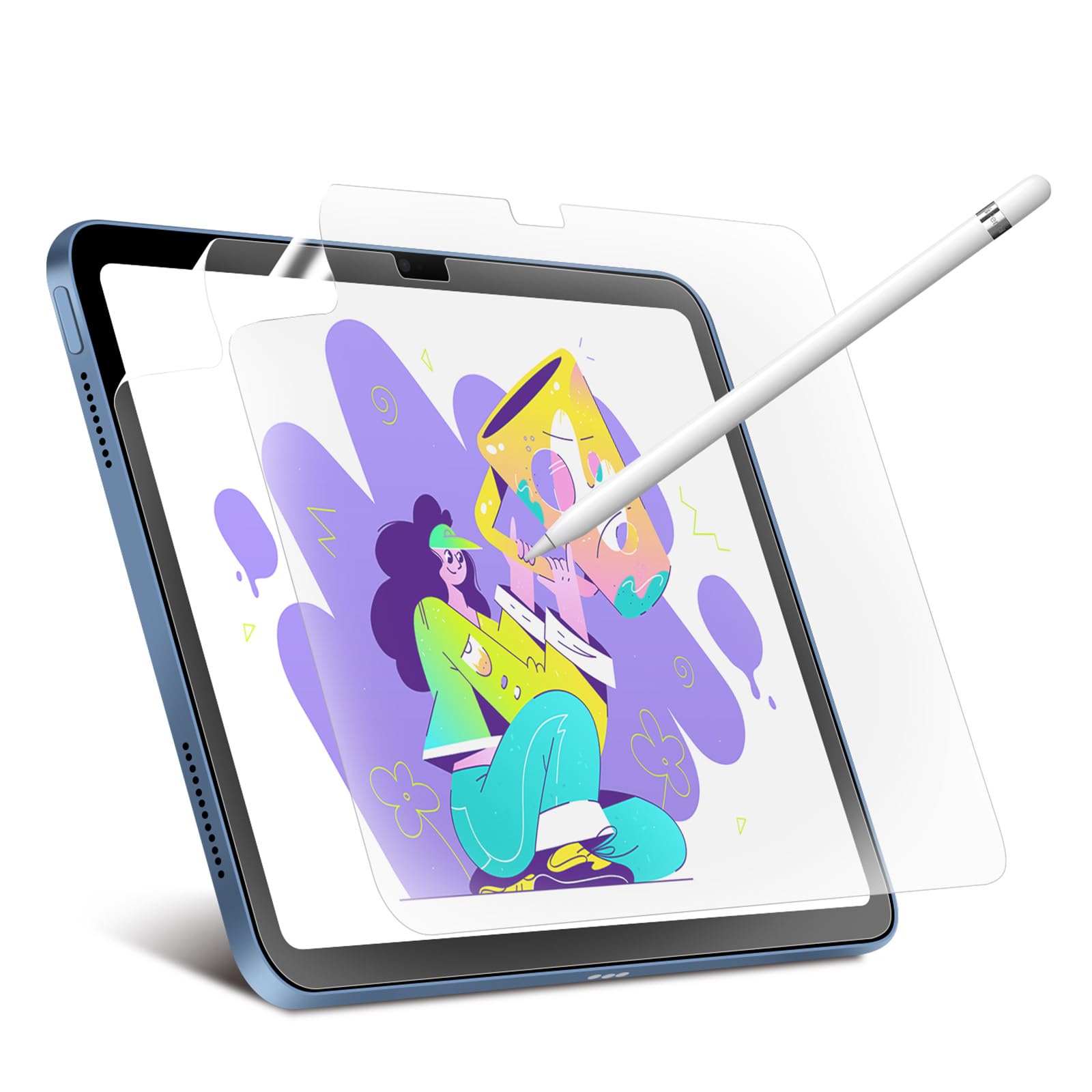 Fabunor [2 Pack Matte Surface Screen Protector Compatible with iPad 10th Generation 2022 (10.9 Inch), Matte PET Film for Drawing & Writing, Anti Glare, Compatible with Apple Pencil