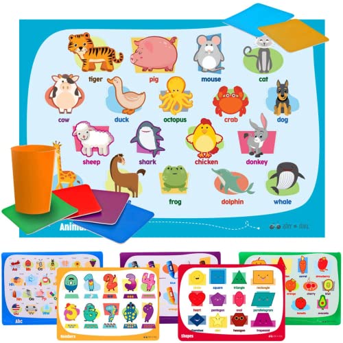 Non Slip Reusable Kids Placemats for Dining Table (12-Pack) – Toddler Placemat – Placemats for Kids