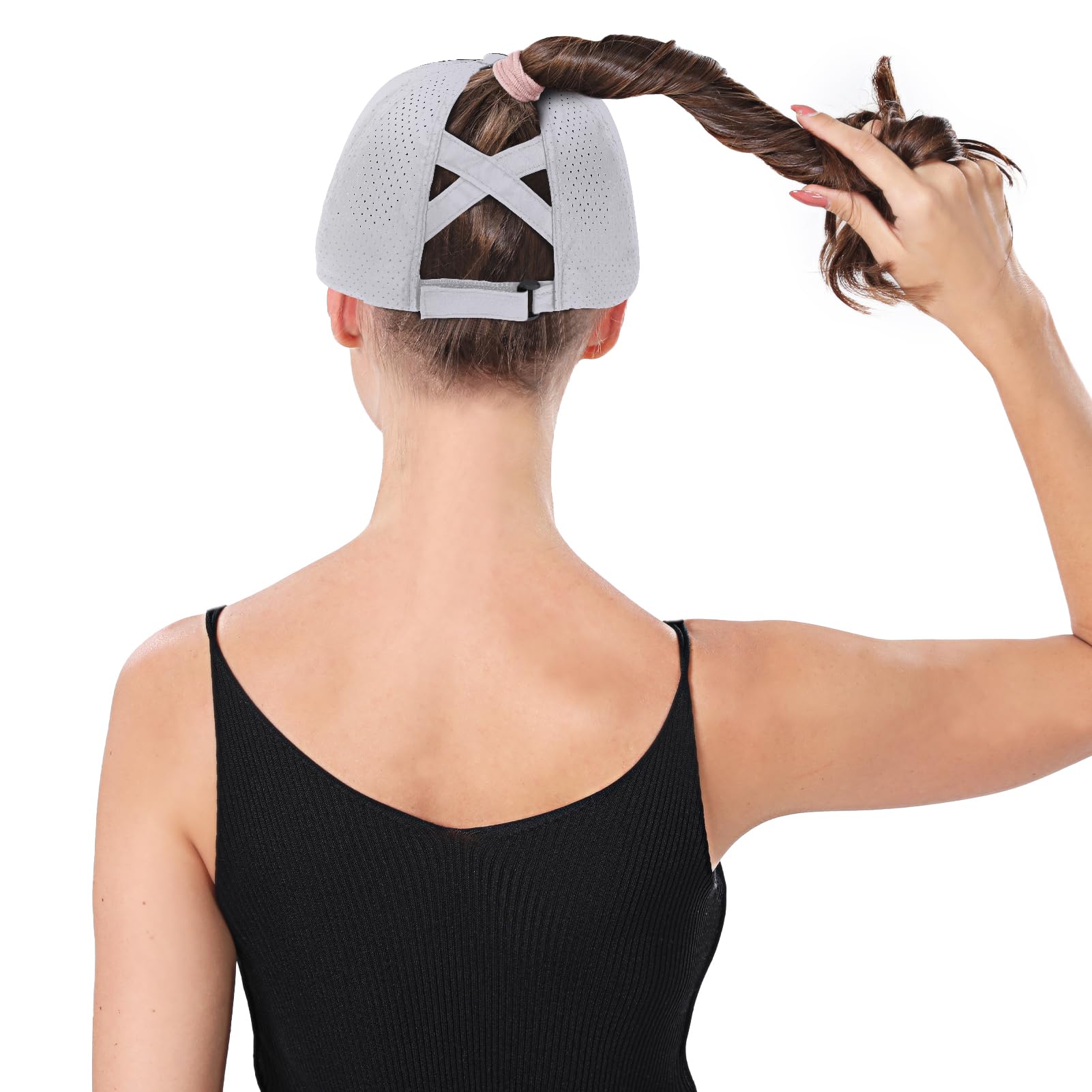 Criss Cross Ponytail Hat Women Mesh Baseball Caps Messy Bun Ponycaps Spring Summer Running Outdoor Sports Dad Hat
