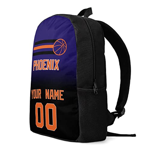 Phoenix Custom Basketball Sport Backpack Personalized Backpack with Name/Number, Backpack for Men Women Basketball Bags for Teenagers