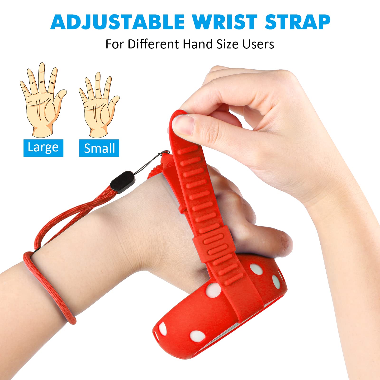 Colohas Oculus Quest 2 Accessories VR Cover - Touch Controller Grip Cover Handle Sleeve with Adjustable Knuckle Strap - Silicone Face Cover - Protective Lens Cover for Oculus Quest 2 Headset - Red