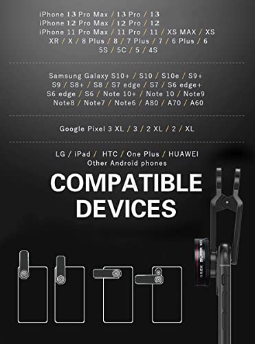 Phone Camera Lens, Clip on Cell HD Phone Super Wide Angle Lens kit, 0.62X Super Wide Angle Lens, for Most iPhone Android Samsung Phones and Smartphones