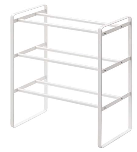 Yamazaki 7555 Extendable Shoe Rack, Frame, 3 Tiers, White