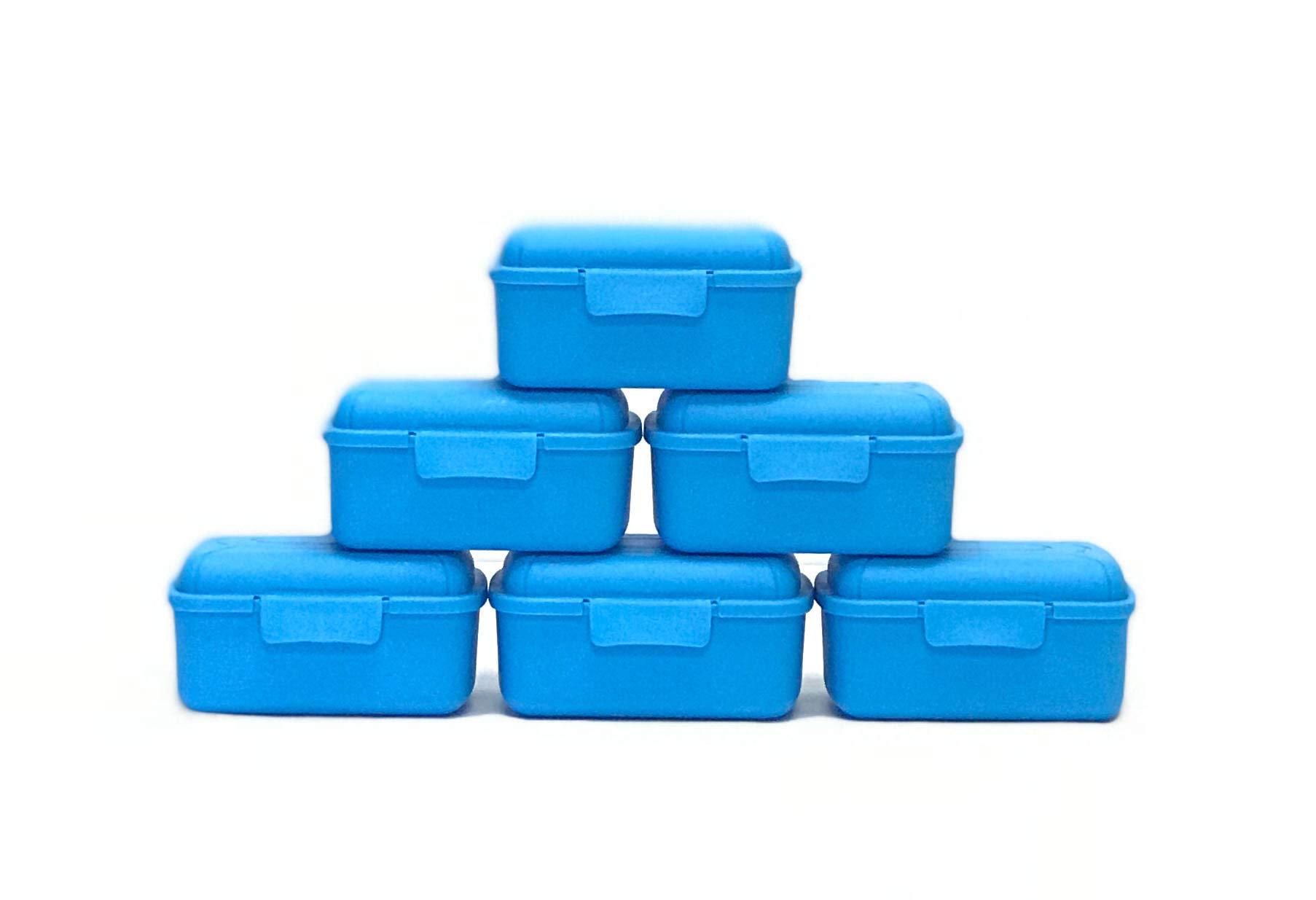 Mintra Home Utility Boxes - 400ml BLUE - 6 Pack - (4.75inW x 3.25inD x 2.25inH) - great utility box, storage box for crafts and other small items