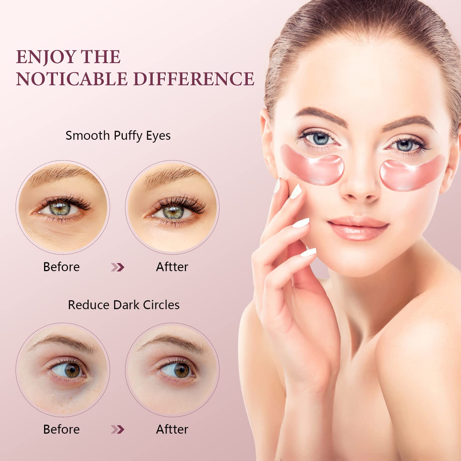 FANMIN Under Eye Mask, Under Eye Gel Pads With Collagen, Skincare Eye Patch Masks for Women and Men
