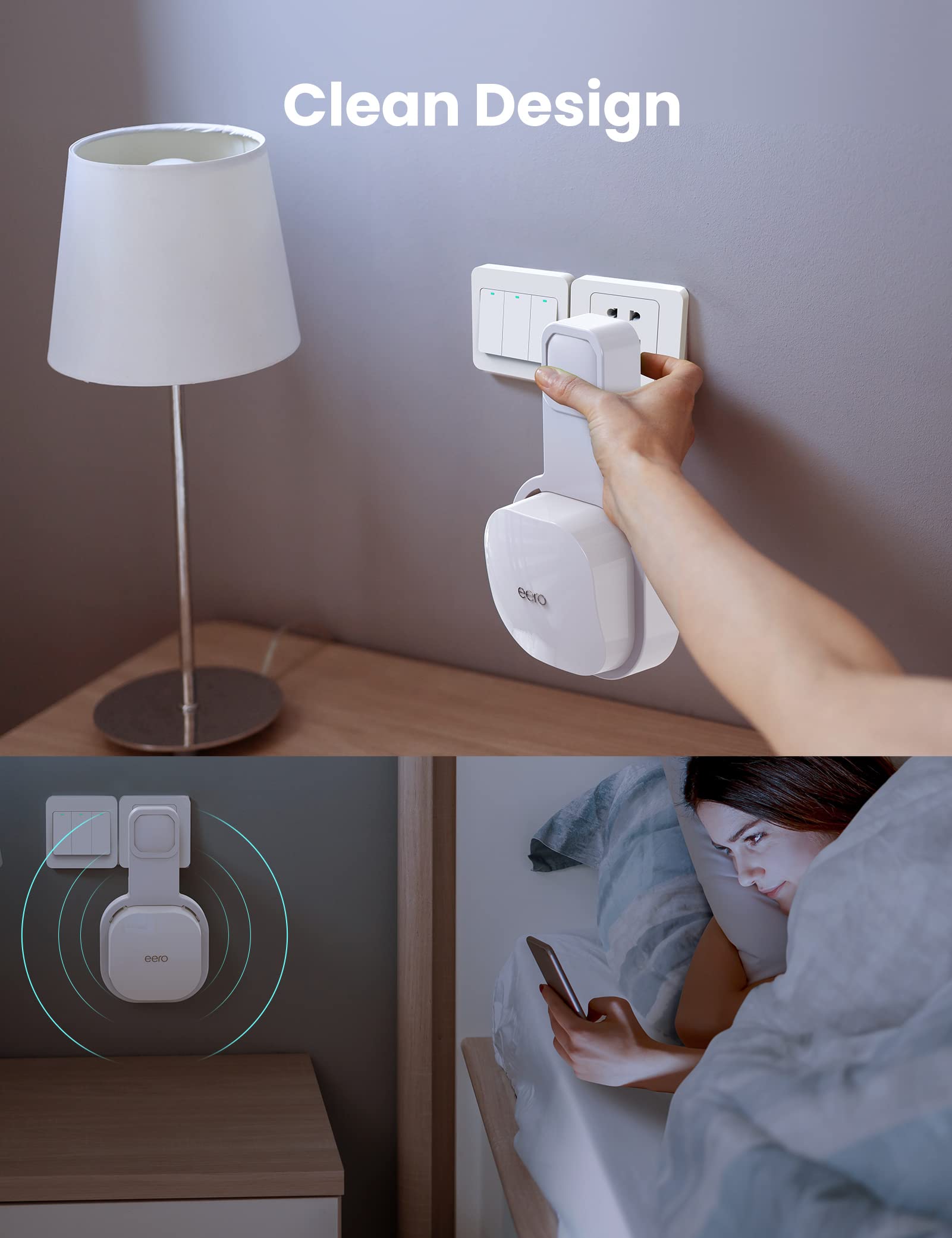 DG-Direct Wall Mount Holder for eero 6 and eero 6+ Router Mesh Wi-Fi System, No Messy Wires, The Outlet Wall Mount Holder for eero 6 Plus, Stand Bracket for eero 6 Extender Space Saving (2 Pack)