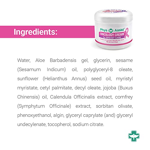 PhysAssist Oncology Cream for Breast Care Soothes and Pampers Delicately skin tissue. 4 oz