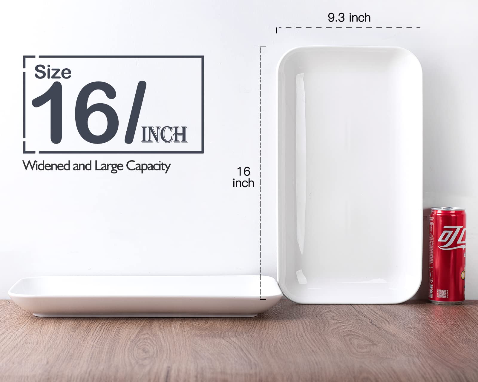 DELLING 16 inch Large Serving Platter Set & 8 Inch Rectangular serving Plates