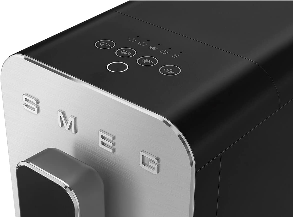 SMEG Fully Automatic Coffee Machine with Steam, Black BCC02BLMUS, Large