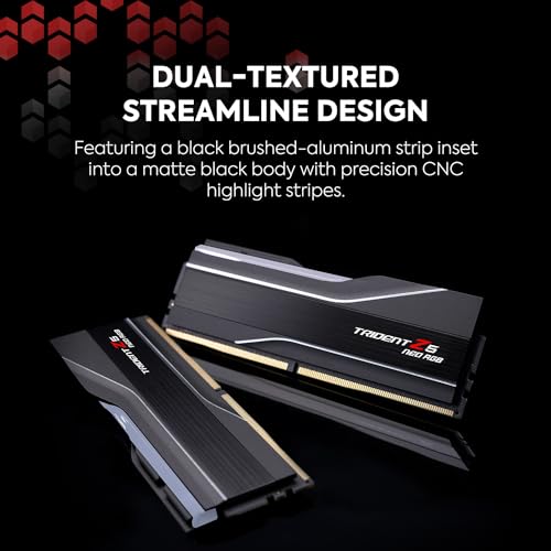 G.SKILL Trident Z5 Neo RGB Series (AMD Expo) DDR5 RAM 32GB (2x16GB) 6000MT/s CL30-38-38-96 1.35V Desktop Computer Memory UDIMM - Matte Black (F5-6000J3038F16GX2-TZ5NR)