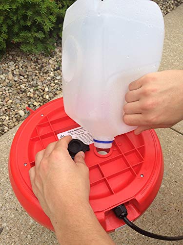 Farm Innovators Model HPF-100 "All-Seasons" Heated Plastic Poultry Fountain For Chicken, 3 Gallon, Red/White, 100-Watt
