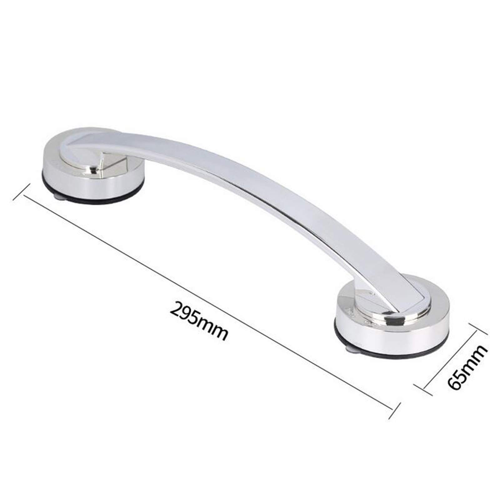 Grab Bar Suction Bathroom Handle Shower Balance Bar Safety Hand Rail Support Handicap Elderly Injury Senior Assist Bath Handle Non Skid White (Color : Silver)