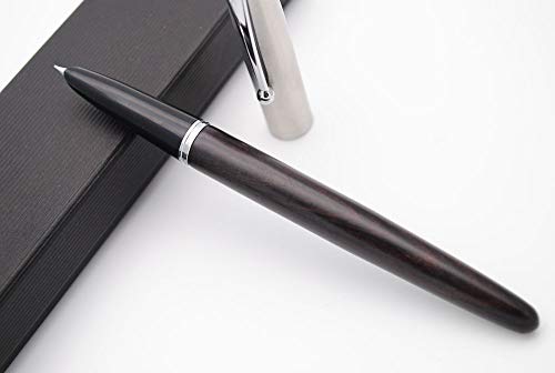 JINHAO 51A Wooden Fountain Pen Steel Cap (Ebony Wood, Extra Fine Nib 0.38mm)