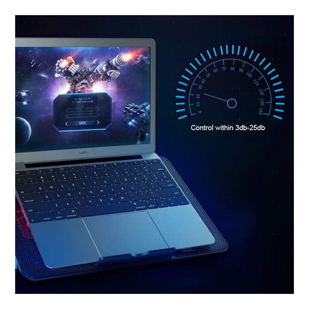 FABAX Laptop Cooler Laptop Cooling Pad Ultra-Thin and Portable 2 Large Silent Fans Notebook Cooler with Built-in USB Cable Laptop Cooler Office Notebook Cooler (Color : Pink, Size : Deluxe Edition)